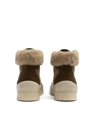 P448 Rail Teddy High-top Sneakers - Coco/fur