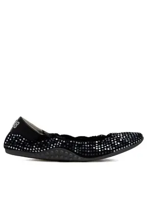 P448 Stella Paillettes Ballet Flat - Black/silver