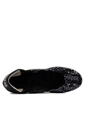 P448 Stella Paillettes Ballet Flat - Black/silver