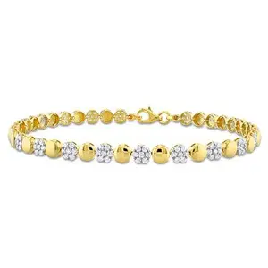 JULIANNA B. Diamond Circle Flower Tennis Bracelet - 10k Yellow Gold
