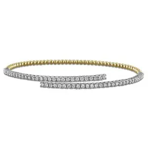 JULIANNA B. 1 Ctw Diamond Bangle 14k Two-tone - 14k Gold