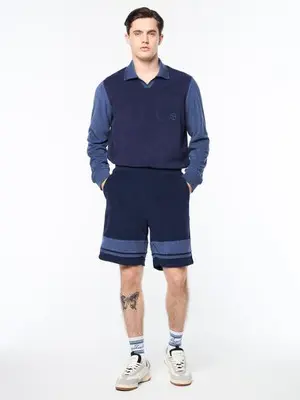 SERGIO TACCHINI Alvar Terry Towel Shorts With Damarindo Stripes - Eclipse