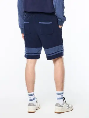 SERGIO TACCHINI Alvar Terry Towel Shorts With Damarindo Stripes - Eclipse