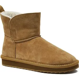 LANDS' END Lined Suede Indoor Outdoor Boots - English Tan Suede