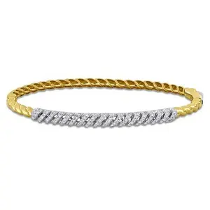 JULIANNA B. Diamond Bangle 14k White And Yellow Gold - 14k Gold
