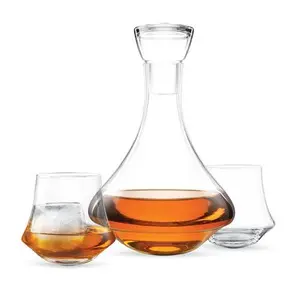 Final Touch Revolve Decanter Set With 2 Revolve Dof Glasses - Clear