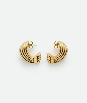 BOTTEGA  VENETA Slice Hoop Earrings - Yellow Gold
