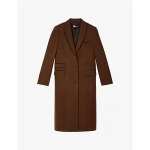 The Kooples Notched-lapel Single-breasted Wool-blend Coat