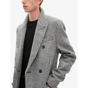 The Kooples Dogtooth Double-breasted Wool Coat