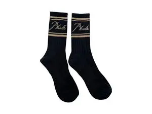 Rhude Script Logo Socks - Black/gold