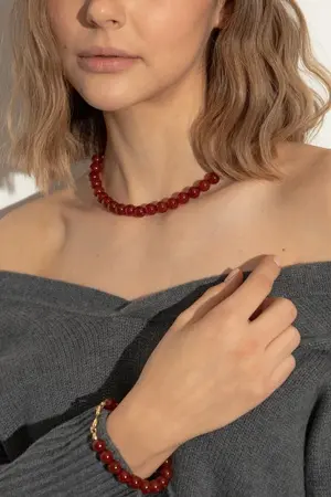 LIÉ STUDIO The Mary Necklace - Red