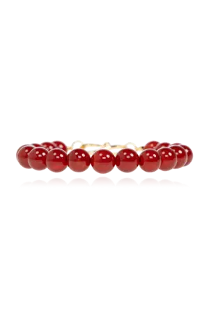 LIÉ STUDIO The Mary’ Beaded Bracelet - Red