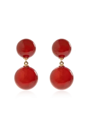 LIÉ STUDIO Earrings With Carnelian Stone - Red