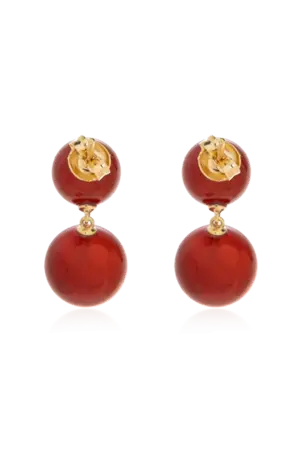 LIÉ STUDIO Earrings With Carnelian Stone - Red