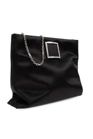 ROGER VIVIER Pilgrim" Shoulder Bag In Silk And Viscose - Black