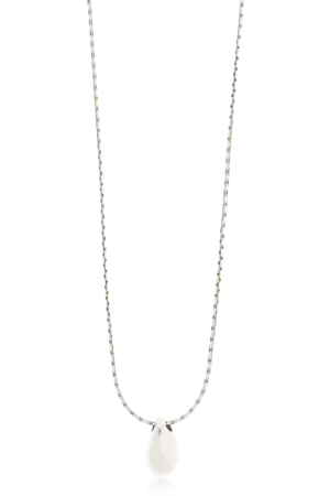 Isabel Marant Brass Necklace With Smooth Drop - Silver
