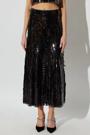 SELF-PORTRAIT Sequin Embellished Midi Skirt