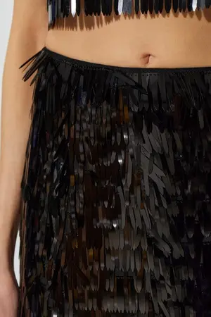 SELF-PORTRAIT Sequin Embellished Midi Skirt