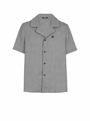 Balmain Short-sleeved Prince Of Wales Shirt - Black