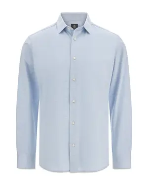 Boggi Milano Regular Fit Jersey Shirt - Light Blue
