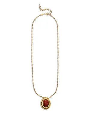 Anni Lu Red Jasper Pendant Necklace - Red/gold