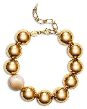 Anni Lu Mother Of Pearl Beaded Bracelet - Gold
