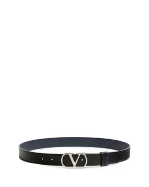 Valentino Garavani Reversible Leather Monogram Belt - Black
