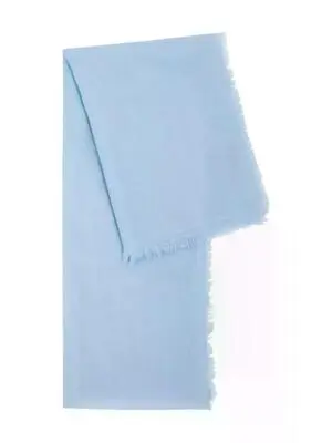 AMA PURE Fringed-trim Cashmere Scarf - Blue