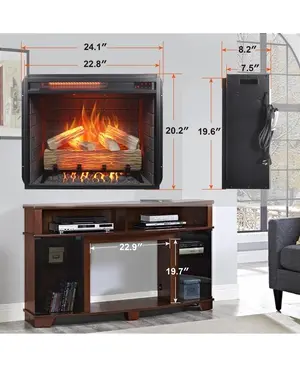 FLYNAMA 23 Inch Infrared Heating Electric Fireplace Insert