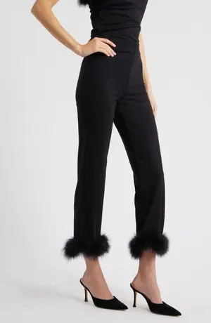 Mango Feather Hem Capri Trousers