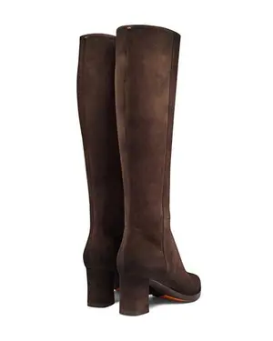Santoni Suede Mid-heel Boot