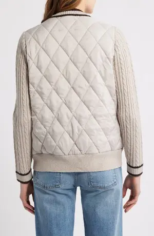 CITY BLUES Quilted Cable Stitch Cardigan