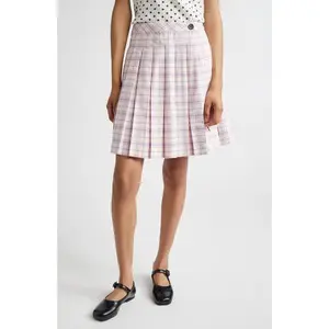 Sandy Liang Plaid Pleated Knee-length Skort