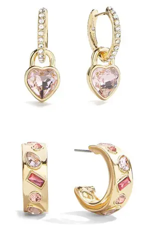 Baublebar Julia Set Of 2 Hoop Earrings - Pink