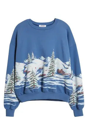 Daydreamer Alpine Scene Graphic Cotton Sweatshirt
