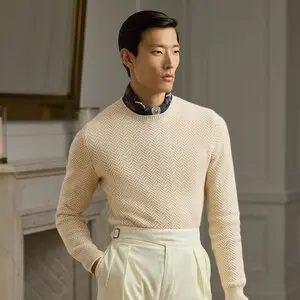 Ralph Lauren Textured Herringbone Cashmere Sweater