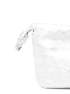 Loewe Flamenco Mini Leather Clutch - Silver
