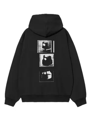 Carhartt Work In Progress Logo Cotton Hoodie - Black