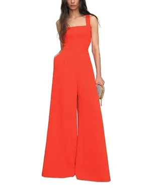 REISS Dion Wide Leg Jumpsuit - Orange
