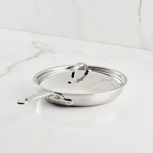 HESTAN Probond Luxe 11 Polished Professional Clad Stainless Steel Skillet With Lid