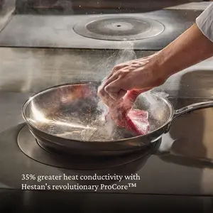 HESTAN Probond Luxe 11 Polished Professional Clad Stainless Steel Skillet With Lid