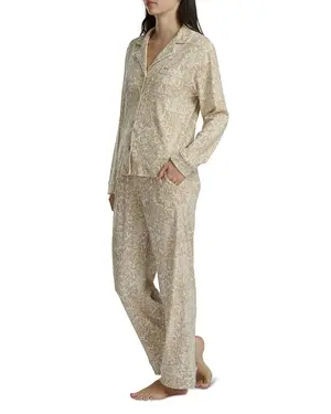 Splendid Notch Collar Pajama Set - Tonal Animal