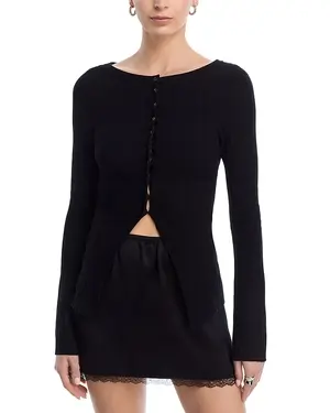 Free People East Side Crewneck Cardigan Sweater