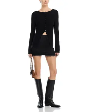 Free People East Side Crewneck Cardigan Sweater