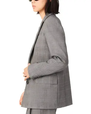 Maje Checked Oversized Blazer