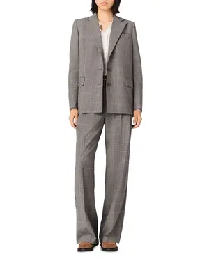 Maje Checked Oversized Blazer