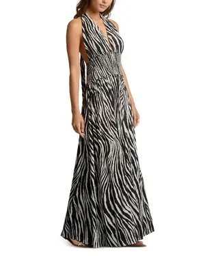 Elan Smocked Halter Maxi Dress