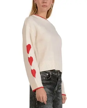 Elan Crewneck Heart Sleeve Sweater