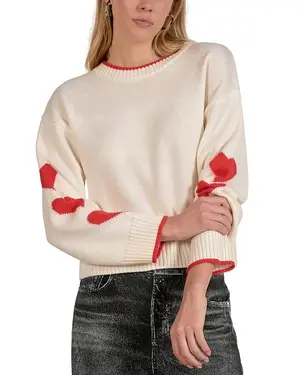 Elan Crewneck Heart Sleeve Sweater