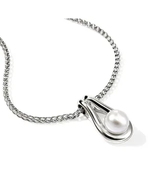 John Hardy Sterling Surf Pearl Pendant Necklace - Silver